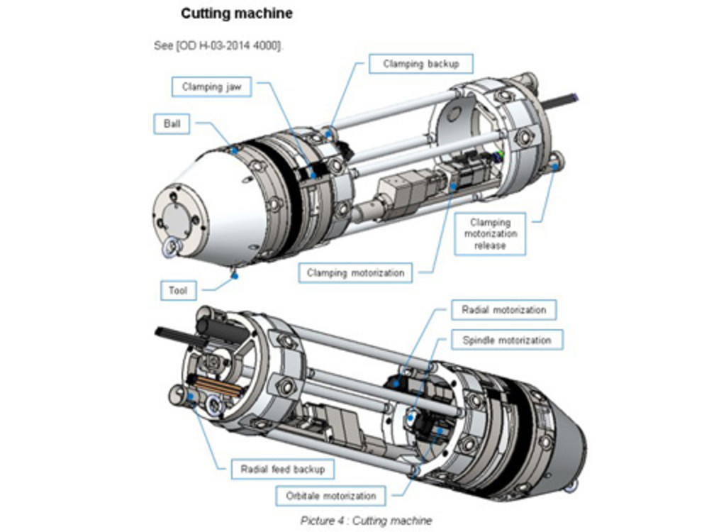Neutron beam tubes seal surface machining equipment